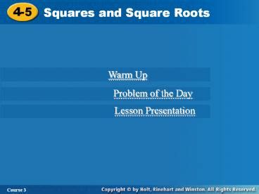 Squares And Square Roots Presentation Free To View