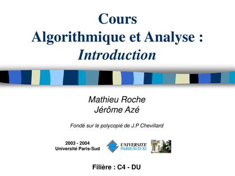 Ppt Cours Algorithmique Et Analyse Introduction Powerpoint