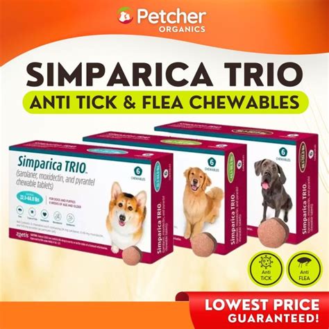 Simparica Trio Anti Tick And Flea Chewable Tablet Heartworm And