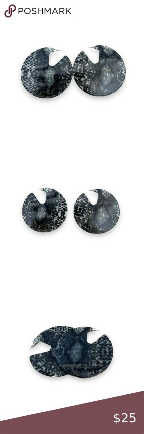 1980s Acrylic Python Circle Earrings Circle Earrings Shop Earrings