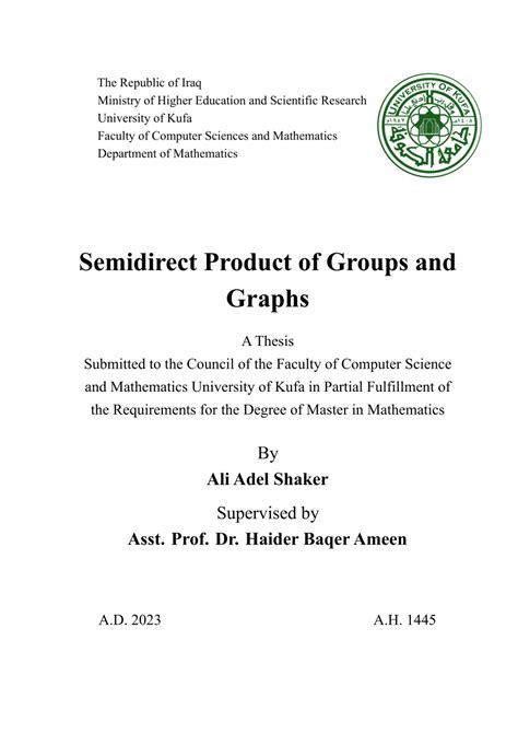 Pdf Semidirect Product Of Groups And Graphs