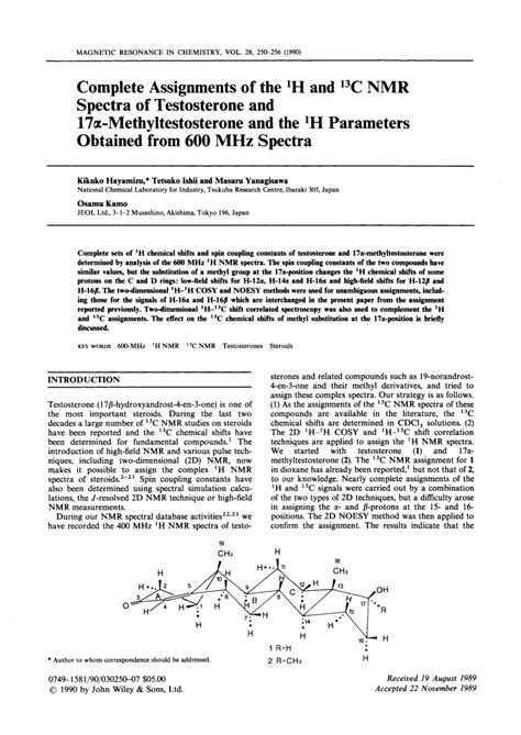 Pdf Complete Assignments Of The 1h And 13c Nmr Spectra Of