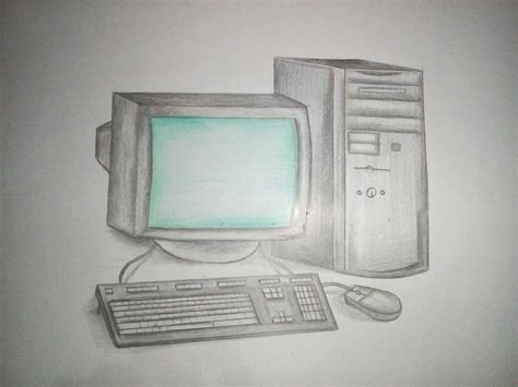 Pencil Sketch Of Computer System