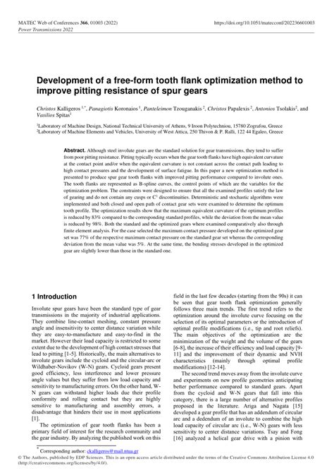 Pdf Development Of A Free Form Tooth Flank Optimization Method To