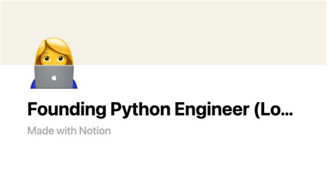 Founding Python Engineer London Notion Recurse Ml 12 Comments