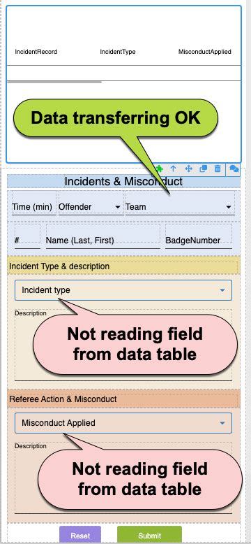 populating form from data table ui builder backendless support
