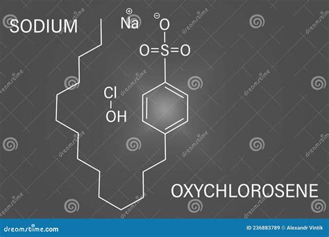 Sodium Oxychlorosene Antiseptic Molecule Skeletal Formula Chemical