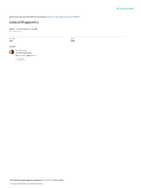 Lexical Pragmatics Pdf Semantics Science And Mathematics