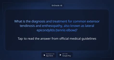 What Is The Diagnosis And Treatment For Common Extensor Tendinosis And