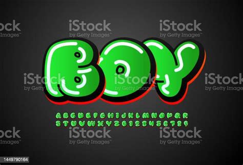 만화 글꼴 낙서 스타일의 만화 알파벳 대문자와 숫자 벡터 일러스트 레이 션 10eps 공기 주입에 대한 스톡 벡터 아트 및 기타