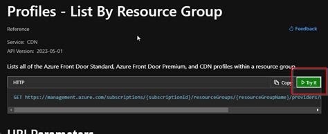 Azure ‘profiles List By Resource Group Rest Api Return Value