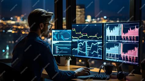 Premium Ai Image An Individual In A Tech Hub Focusing On Complex Data Analysis Using A High