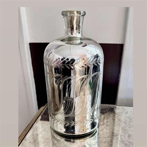 Mercury Glass Bottle Etsy
