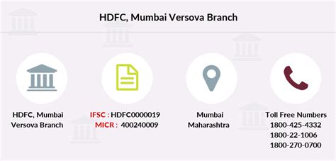 HDFC Mumbai Versova IFSC Code HDFC