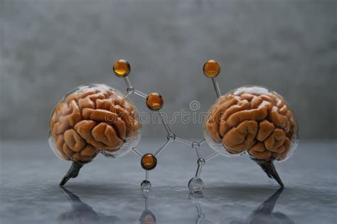 Creative Representation Of Human Brains Connected By Molecular