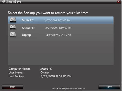 Review HP SimpleSave Backup Software HP Backup Drives MiniTool
