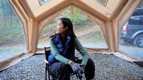 4일 동안 140kg 장박텐트 혼자서 세팅하기ㅣ겨울 장박 공간감 개방감 쾌적함 최상ㅣmdd 화목난로 강제배기ㅣ에어텐트의 신세계 쿠디 80텐트허브쉘터 도킹ㅣ볼테기탕에