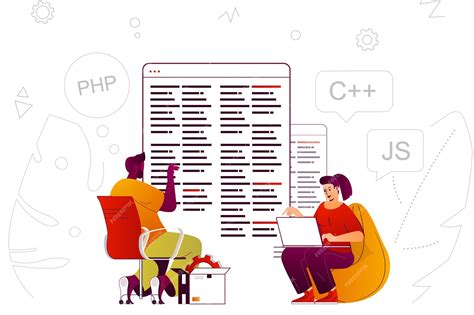 Premium Vector Programming Software Web Concept Developers Create Programs And Applications