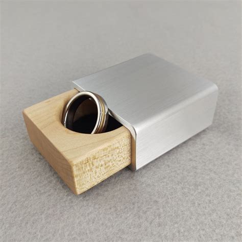 Slim Engagement Ring Box Wooden Ring Box Pocket Size Ring Etsy