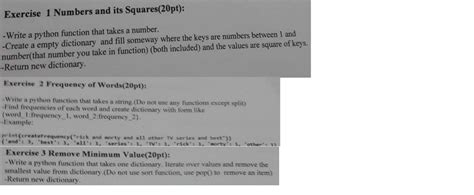 Solved Exercise 1 Numbers And Its Squares20pt Write A