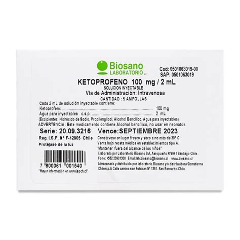 Ketoprofeno 100 Mg 2 Ml 5 Ampollas Solución Inyectable Farmacias Del Dr Simi