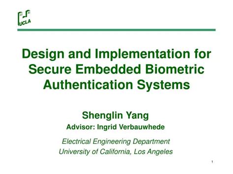 ppt design and implementation for secure embedded biometric authentication systems powerpoint