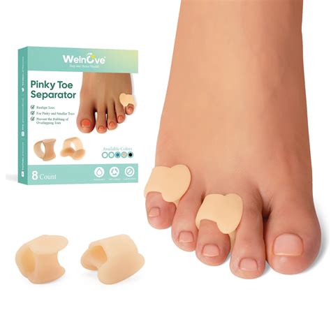 Welnove Gel Toe Separator 8 Pack Pinky Toe Spacers