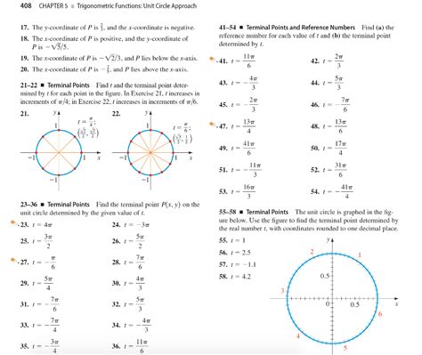 Solved 408 Chapter 5 Trigonometric Functions Unit Circle