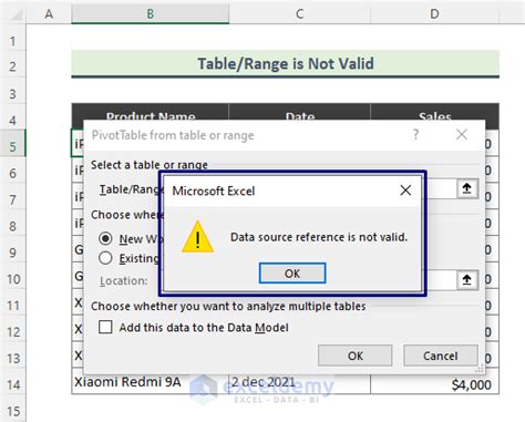 Pivot Table Is Not Picking Up Data In Excel 5 Reasons And Solutions