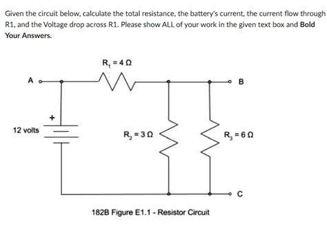 Solved Given The Circuit Below Calculate The Total Resistance The Batterys Current The