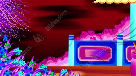 Building Flower Pavilion Classical Powerpoint Background For Free