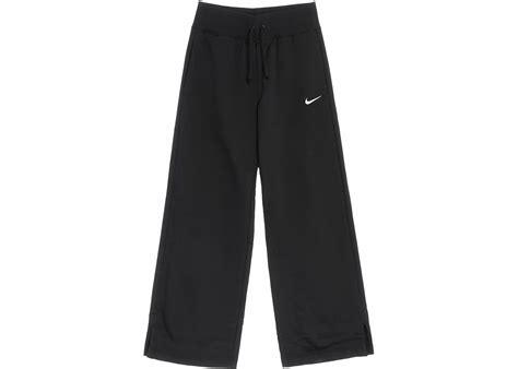 Nike Womens Phoenix Fleece High Waisted Wide Leg Sweatpants Black Sail