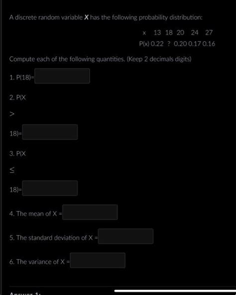 solved a discrete random variable x has the following