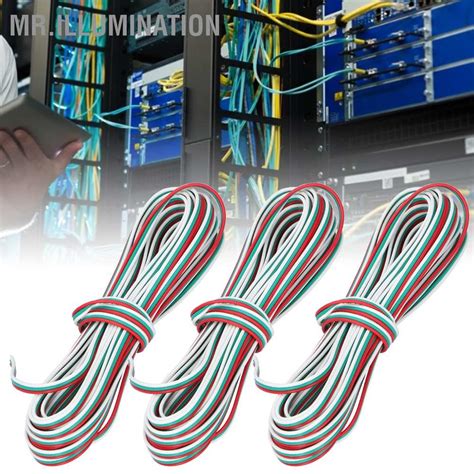 พร้อมส่ง สายไฟเชื่อมต่อ 328 ฟุต 3 พิน ทองแดง 22 สําหรับสายไฟ Led 3 ชิ้น Kuike032th Thaipick