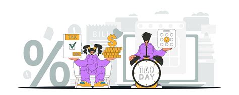 똑똑한 남자와 여자가 세금 납부에 종사하고 있습니다 세금의 올바른 지불을 보여주는 그림 계획에 대한 스톡 벡터 아트 및 기타 이미지 계획 교육 금융 Istock