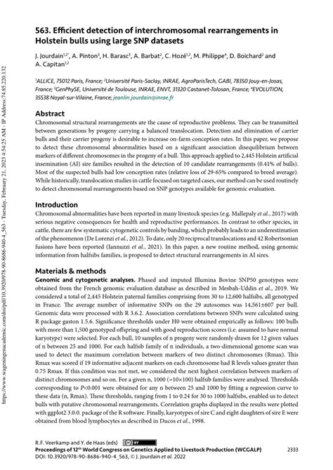 Pdf 563 Efficient Detection Of Interchromosomal Rearrangements In