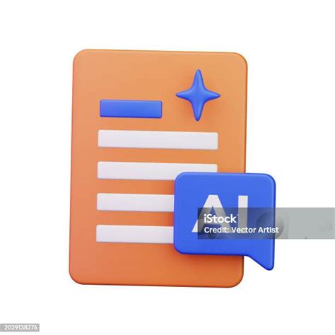 문서에 의해 작성된 서류 텍스트 스마트 채팅 Ai 어시스턴트 3d 렌더링 아이콘 일러스트 디자인 3차원 형태에 대한 스톡 사진 및 기타 이미지 Istock