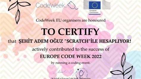 codeweek haftasi Şehit adem oğuz yatılı bölge ortaokulu