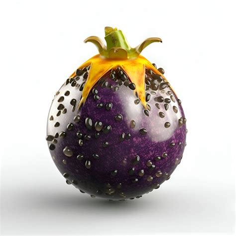 Premium Ai Image Purple Passion Fruit Isolated On White Background 3d Illustration
