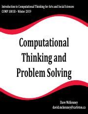 02 Computational Thinking And Problem Solving Pdf Introduction To Computational Thinking For