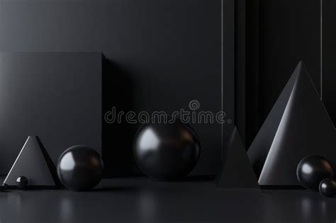 A Minimalist 3d Wallpaper With Geometric Shapes Like Spheres Pyramids And Cubes Illuminated