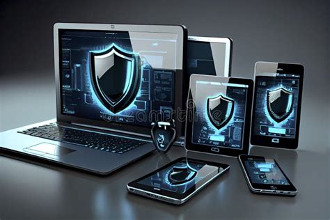 Cloud Based Cybersecurity Solutions Concept Endpoint Protection Stock Image Image Of