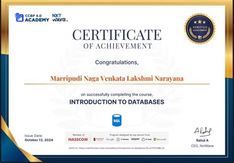 Naga Venkata Lakshmi Narayana Marripudi On Linkedin Nxtwave Rahulattuluri