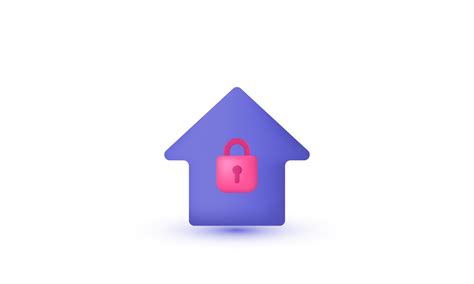 3d Realistic Home Security Illustration Trendy Icon Modern Style Object Symbols Illustration