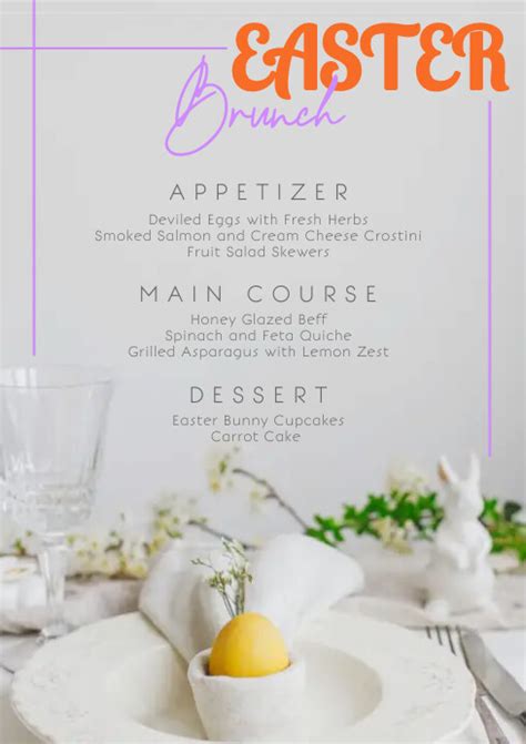 Plantilla De Easter Brunch Menu Ads Postermywall