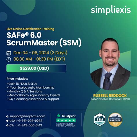 Simpliaxis On Linkedin Safe Scrummaster Ssm Agile Safe6 Scrum Agiletransformation…