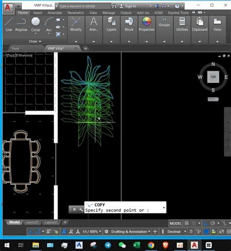 How To Equaly Spacing Copy In Autocad Copy Array Youtube