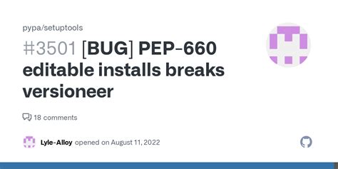 BUG PEP Editable Installs Breaks Versioneer Issue Pypa Setuptools GitHub