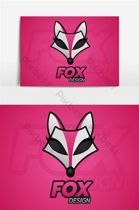 Pink Fox Logo Vector Graphic Element Png Images Eps Free Download