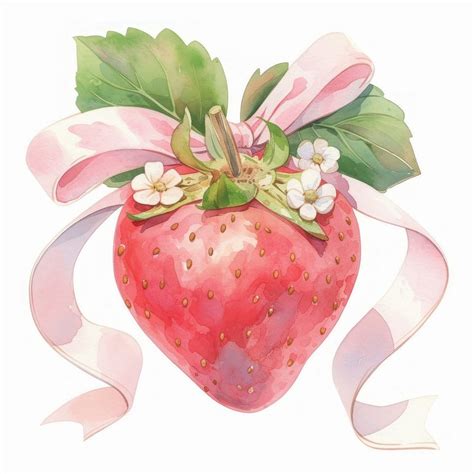 Png Coquette Strawberry Illustration Watercolor Premium Png Rawpixel